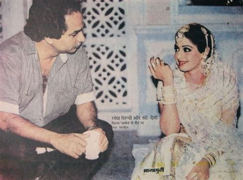 ramesh sippy and sridevi on zameen set 1987 r sridevi