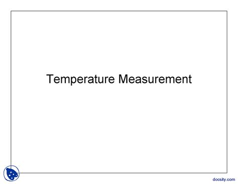 Temperature Measurement I Control And Instrumentation Lecture Slides Docsity