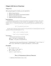 Inverse Function Lesson Plan Pdf Chapter 2 6 Inverse Functions Objectives After Going Through