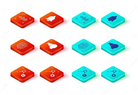 Set Face Recognition Rejection Face Fingerprint Motion Sensor And Voice Icon Vector Stock