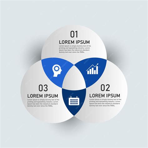 Premium Vector Three Overlapping Circles Infographic Venn Diagram Concept