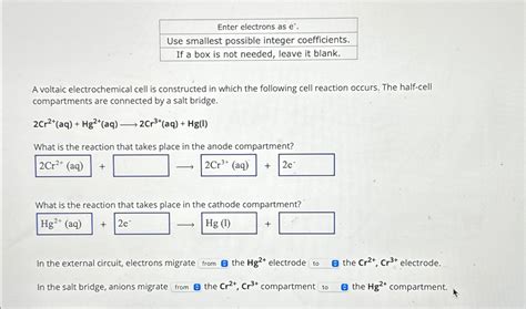 Solved Enter Electrons As E Use Smallest Possible Integer