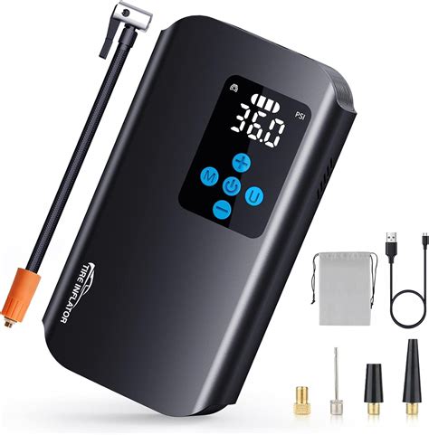 Nulksen 타이어 팽창기 휴대용 공기 압축기 자동차 타이어용 150 Psi 무선 에어 펌프 티몬