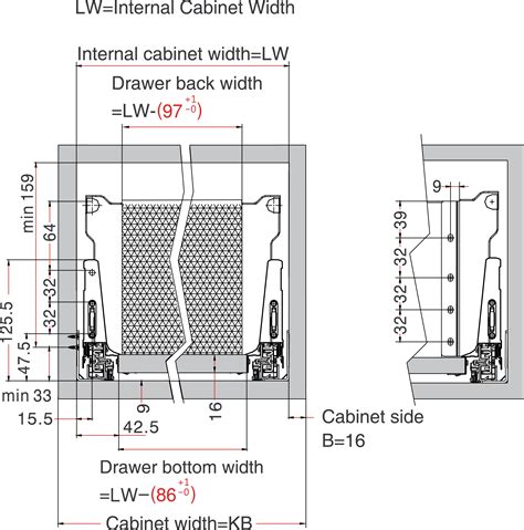 Doublewall Deep Drawer Regular Boxside With 1 Square Rail And 115 Mm Drawer Height