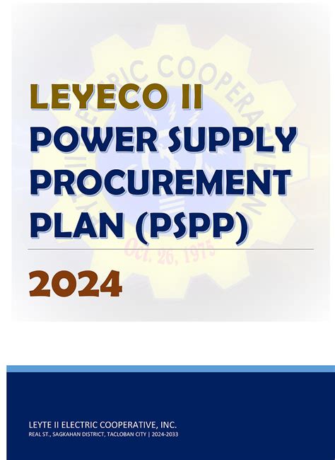 Leyeco Ii Power Supply Procurement Plan Pspp 2024