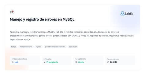 Manejo Y Registro De Errores En Mysql Guía Completa Labex