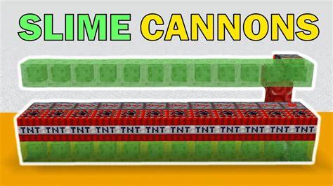How To Build Slime Tnt Cannons In Minecraft Youtube