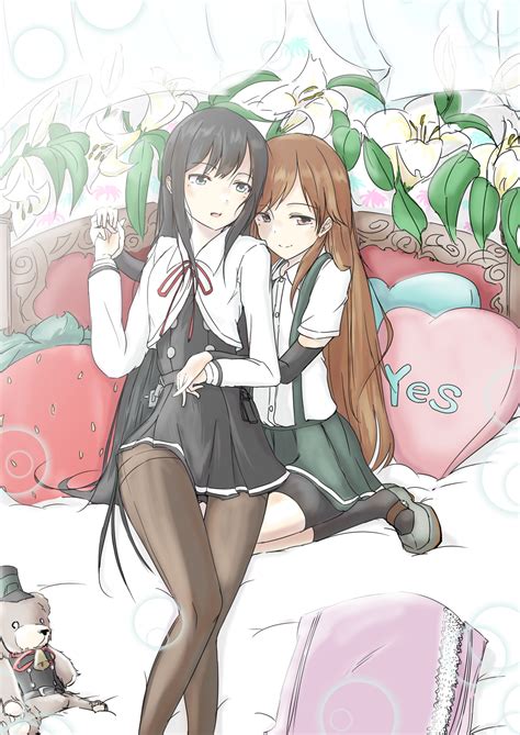 Wallpaper Gadis Anime Kantai Koleksi Asashio Kancolle Arashio Kancolle Rambut Panjang