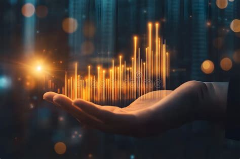 Hand Holding A Digital Chart Of Ascending Data Stock Illustration