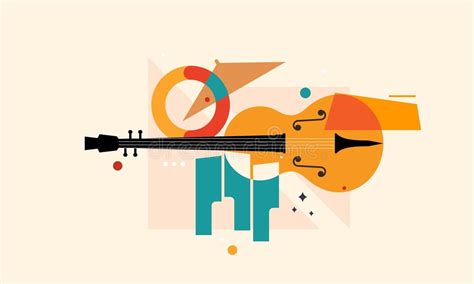 Jazz Music Concept Concert Instruments Posters With Abstract Geometric Background And Musical