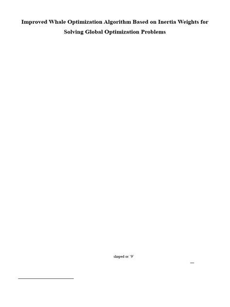 Improvedwhaleoptimizationalgorithmbasedonine Pdf Mathematical