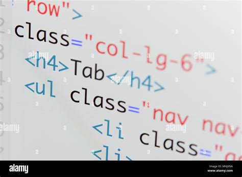Real Html Code Developing Screen Programing Workflow Abstract