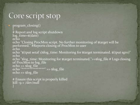 Process Monitoring In Unix Shell Scripting Pptx