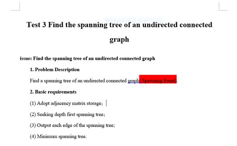Solved Test Find The Spanning Tree Of An Undirected Chegg