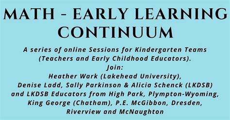 Lkdsb Elementary Program Department Math Early Learning Continuum 4