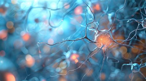 Premium Ai Image Digital Illustration Of A Neuron Cell With Glowing Connections