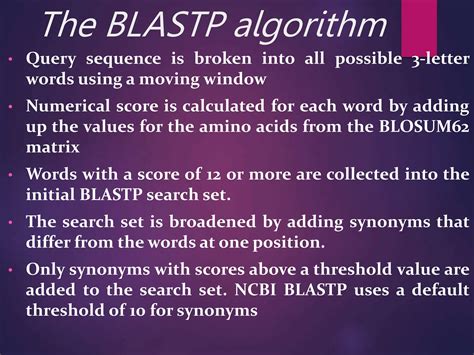 Blast Features Typesalgorithm Working Etc Pptx