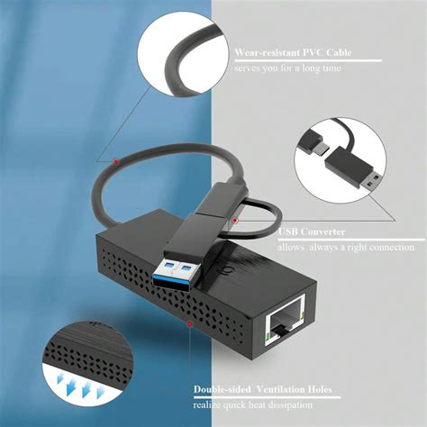 WAVLINK WAVLINK USB C And USB A To 2 5 Gigabit Ethernet Adapter Compact Portable 2 In 1 USB 3