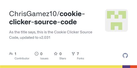 Github Chrisgamez10cookie Clicker Source Code As The Title Says