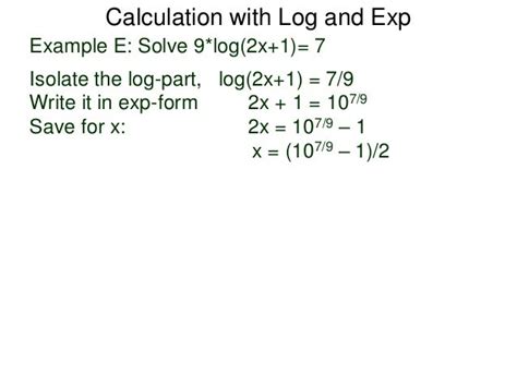4 5 Calculation With Log And Exp