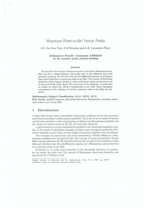 PDF Monotone Point To Set Vector Field