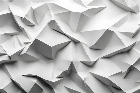 Abstract White Textured Surface With Angular Geometric Shapes Premium Ai Generated Image
