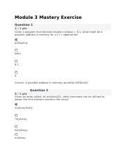 Module C Mastery Exercise Docx Module Mastery Exercise Question Pts Given A Program