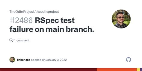 Rspec Test Failure On Main Branch · Issue 2486 · Theodinproject