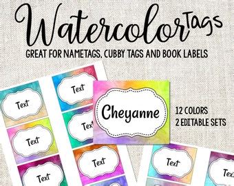 Printable Name Tags Etsy