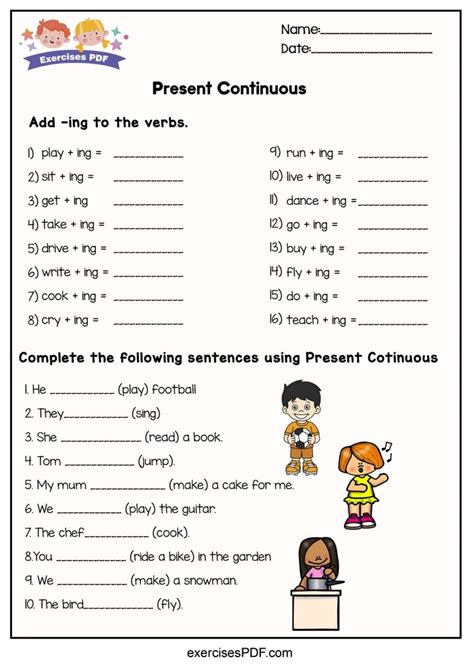 Add Ing To The Verbs Exercises Pdf Verb Worksheets English