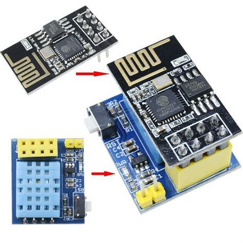 Transceptor Inalámbrico Serie Esp8266 Esp 01s Dht11 Monitor De