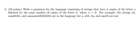 Solved Write A Grammar For The Language Consisting Of