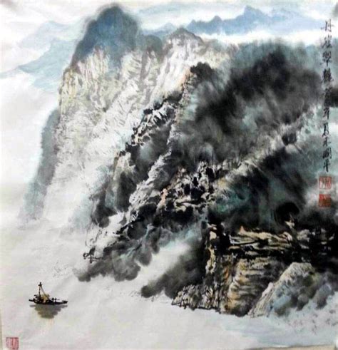 著名画家张国平先生国画作品欣赏 丹霞翠麓