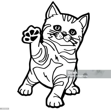 การ์ตูนแมวระบายสีหน้าสําหรับเด็กแยกบนสีขาว ภาพสต็อก ดาวน์โหลดรูปภาพตอนนี้ กระดาษระบายสี