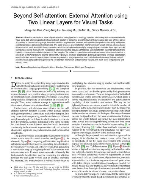 Beyond Self Attention External Attention Using Two Linear Layers For Visual Tasks Pdf Image