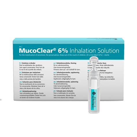 Mucoclear 6 Pack Of 60 Ampoules 4 Ml Sterile Hce