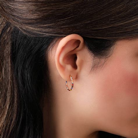 گوشواره میخی رنگین کمان گوشواره حلقه‌ای و سنتی گالری بیشه