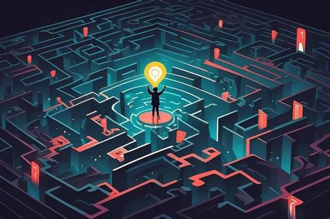 Selflove Pathfinding Navigating Mazes Light Premium Ai Generated Image