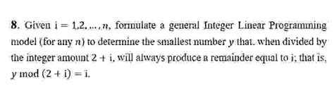 Solved Given I12dotsn ﻿formulate A General Integer