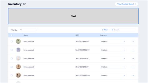 Wix Stores Inventory Page