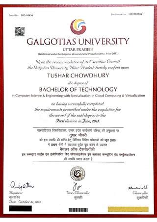 B Tech CSE Marksheets 10 B Tech Degree PDF