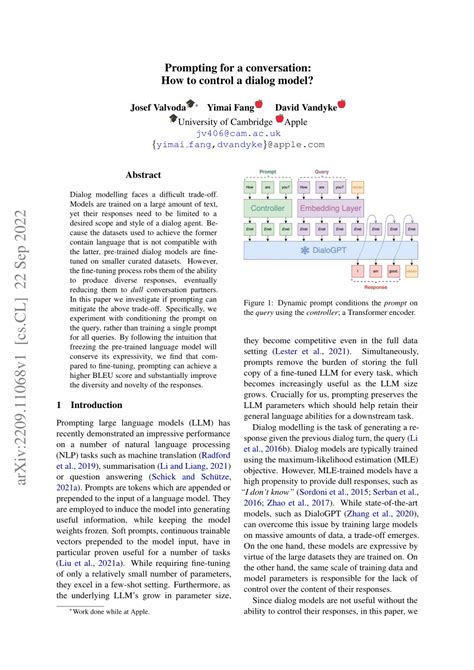 PDF Prompting For A Conversation How To Control A Dialog Model