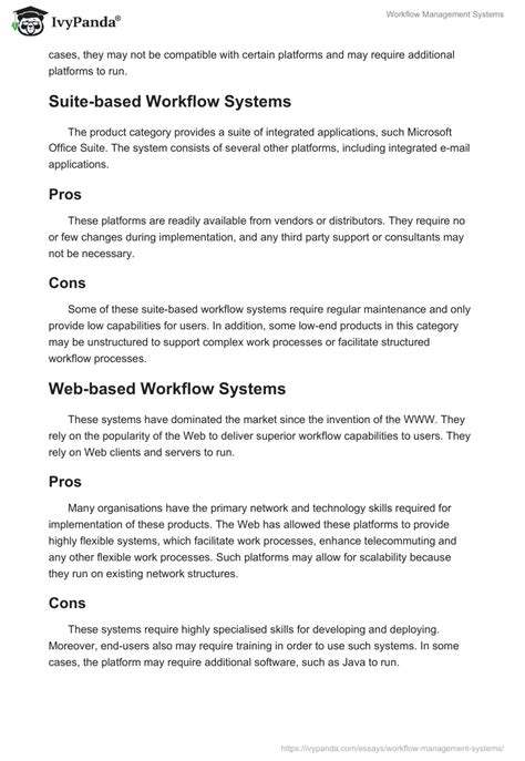 Workflow Management Systems 1663 Words Essay Example