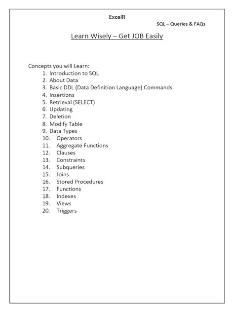 Sql Faqs And Queries Pdf Databases Relational Database