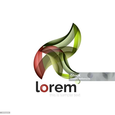 겹치는 부드러운 모양으로 만든 추상적인 기하학적 로고 0명에 대한 스톡 벡터 아트 및 기타 이미지 0명 고리 사슬 곡선 Istock