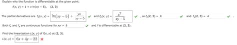 Solved Explain Why The Function Is Differentiable At The