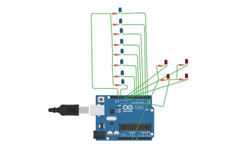 Circuit Design Proton Pack Lights Tinkercad