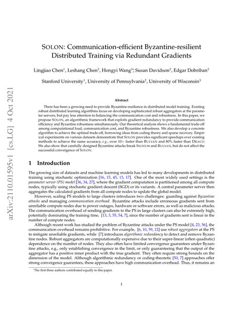 Pdf Solon Communication Efficient Byzantine Resilient Distributed