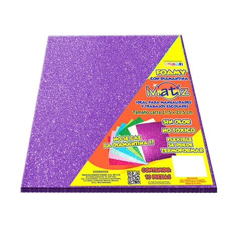 Foamy Matiz Diamantado Carta Morado Con 10 Uncategorized