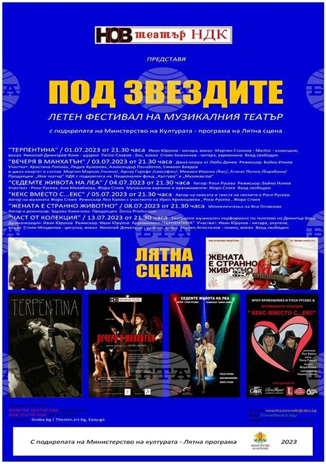 Театрално музикален фестивал „Под звездите“ ще се състои през месец юли на лятната сцена на „Нов